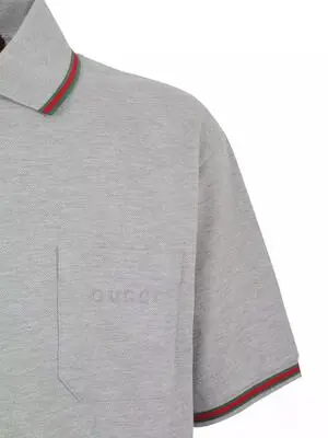 Gucci Embroidered-pocket Cotton Polo Shirt