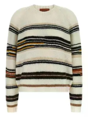 Missoni Striped Crew Neck Long Sleeve Sweater - Neutrals