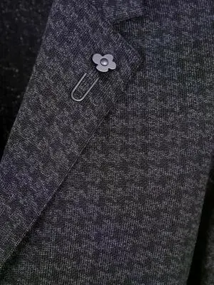 LARDINI Houndstooth Three-button Jacket - Black