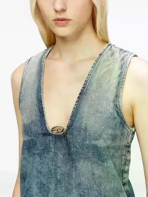 DIESEL® De-laris Sleeveless V-neck Denim Mini Dress