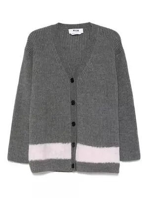 MSGM Ribbed-knit Button Cardigan