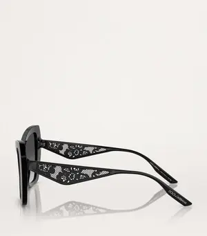 Dolce & Gabbana Acetate Cat Eye Sunglasses With Lace Detail