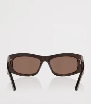 Balenciaga Tortoiseshell Rectangular Sunglasses - Brown