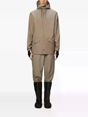 Rains Drawstring Hooded Coat - Neutrals