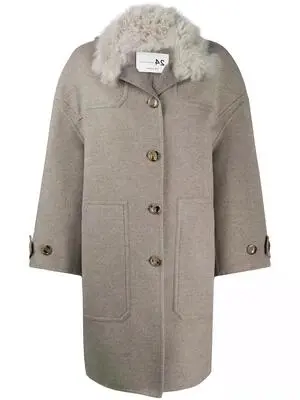 MANZONI 24 Virgin Wool-cashmere Blend Coat With Contrasting Collar