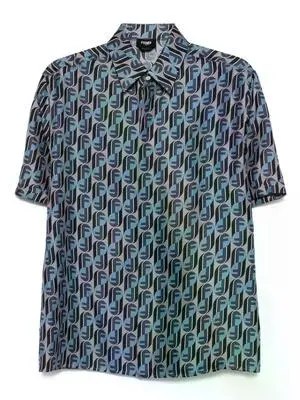 Fendi Logo-print Silk Shirt - Grey