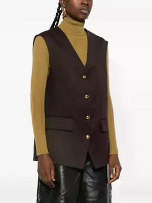 P.a.r.o.s.h Button-fastening Flap-pocket Gilet - Brown