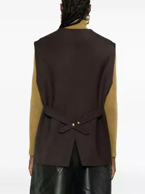 P.a.r.o.s.h Button-fastening Flap-pocket Gilet - Brown