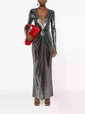 ROSERRY Metallic Twist-front Maxi Dress