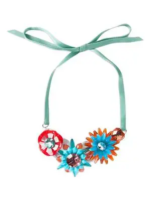 MARINA FOSSATI Margaret Flower Embellished Necklace - Blue