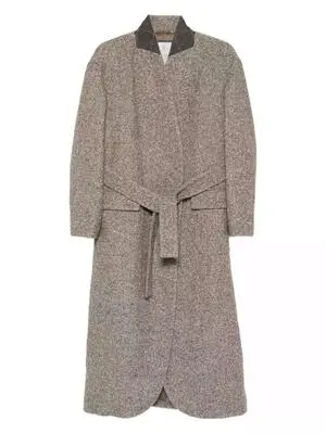 Brunello Cucinelli Belted Tweed Coat
