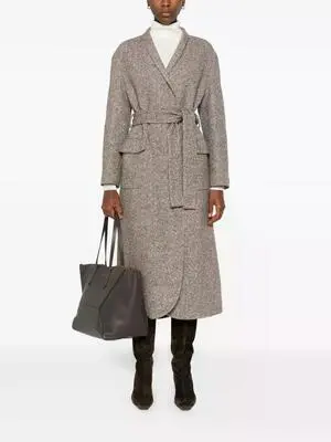 Brunello Cucinelli Belted Tweed Coat