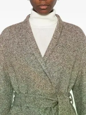 Brunello Cucinelli Belted Tweed Coat