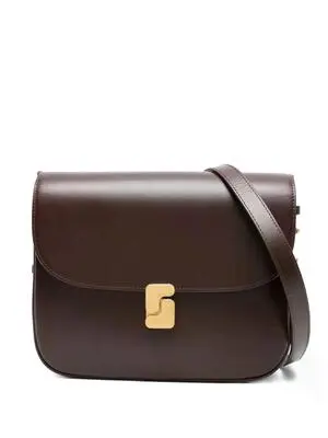 Soeur Calf Leather Cross Body Bag With Gold-tone Clasp - Brown