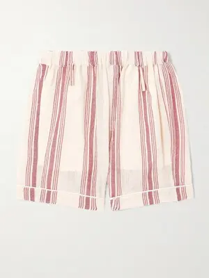 BETTTER Striped Cotton-gauze Pyjama Shorts