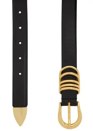 DEHANCHE Hollyhock Leather Belt - Black