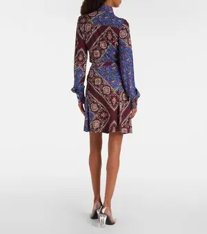 Rabanne Gathered Paisley Printed Miniskirt
