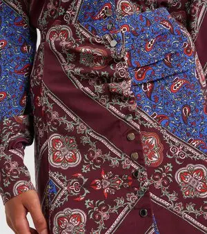 Rabanne Gathered Paisley Printed Miniskirt