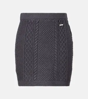 JW Anderson Cable Knit Wool And Cotton-blend Miniskirt - Grey