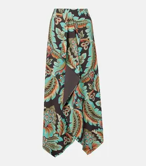 Etro Floral Asymmetric Wrap Skirt