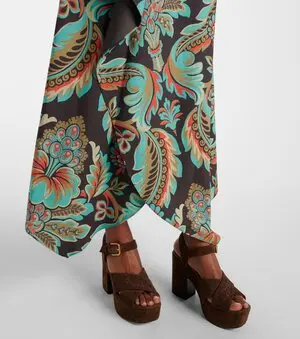 Etro Floral Asymmetric Wrap Skirt