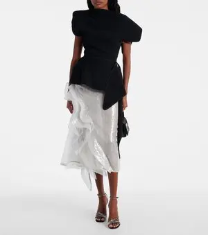 Maticevski Hymn" Ruffled Sequined Midi Skirt