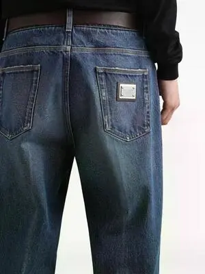 Dolce & Gabbana Distressed Logo Plaque Jeans