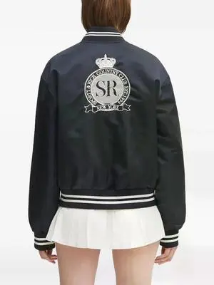Sporty & Rich Embroidered Logo Bomber Jacket - Blue