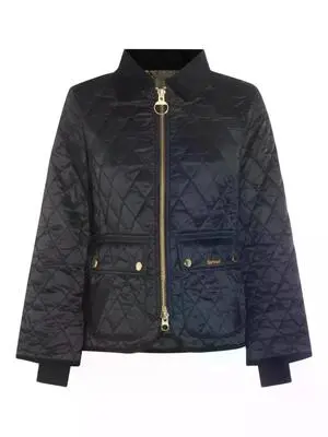 Barbour Diamond-quilted Zip-front Coat - Black