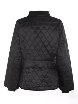 Barbour Diamond-quilted Zip-front Coat - Black