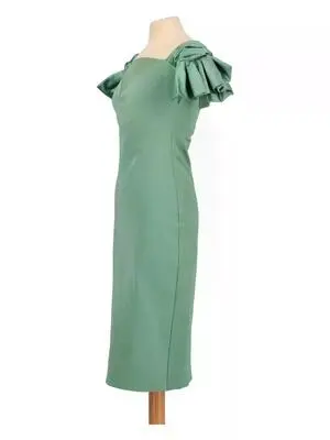 Chiara Boni La Petite Robe Sweetheart Neckline Satin Ruffle Midi Dress
