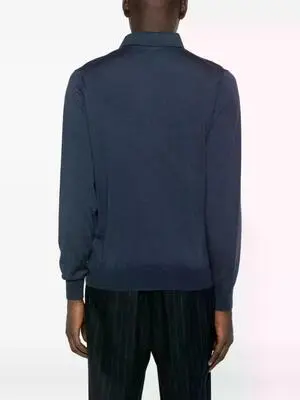LARDINI Long-sleeve Button Polo Shirt