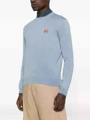 Maison Kitsuné Fox Head Wool Sweater - Blue