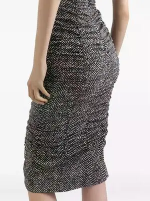 Dolce & Gabbana Midi Chevron Strapless Dress