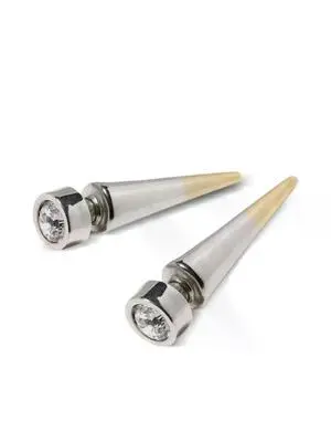 PANCONESI Diamanté-set Spike Earrings - Silver