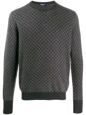 DRUMOHR Crew Neck Cashmere Sweater - Grey