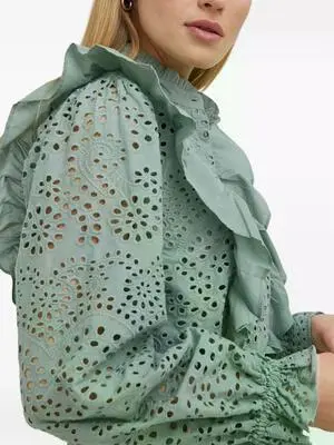 BRUUNS BAZAAR Eyelet-embroidered Ruffle Mini Dress