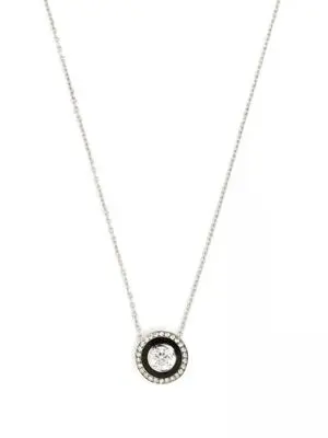 SELIM MOUZANNAR 18kt White Gold Diamond And Enamel Necklace - Silver
