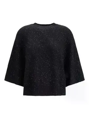 Fabiana Filippi Sequin Embellishment Ribbed Sweater - Black