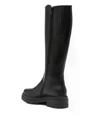 NEROGIARDINI Calf Leather Knee High Boots With Buckle Detail