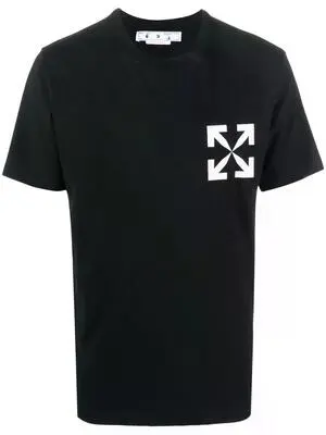 Off-White Arrows-logo Organic Cotton T-shirt - Black
