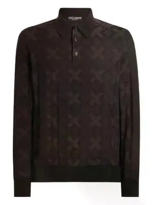 Dolce & Gabbana Geometric-pattern Polo Shirt - Brown