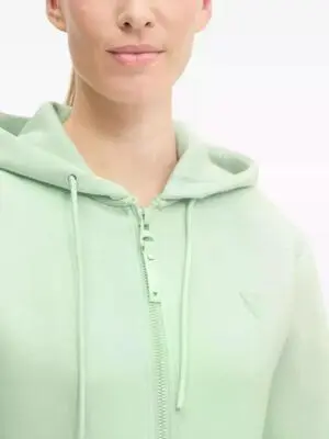 Guess Zip-front Hoodie With Embossed Logo Detail