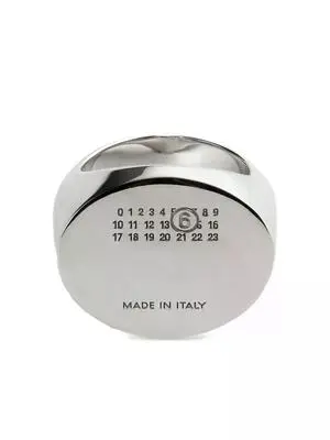 MAISON MARGIELA Engraved Numeric Signet Ring - Silver