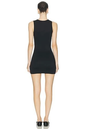 Eterne Sleeveless Crewneck Soft Jersey Mini Dress