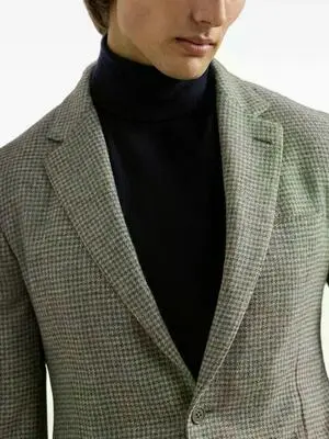 Ralph Lauren Purple Label Houndstooth Single-breasted Blazer - Grey