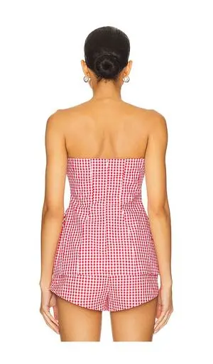 Amanda Uprichard Gingham Poplin Bodice - Red