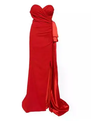 SAIID KOBEISY Strapless Gown - Red