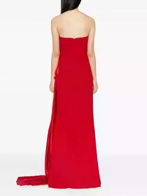 SAIID KOBEISY Strapless Sweetheart Neck Gown With Side Slit