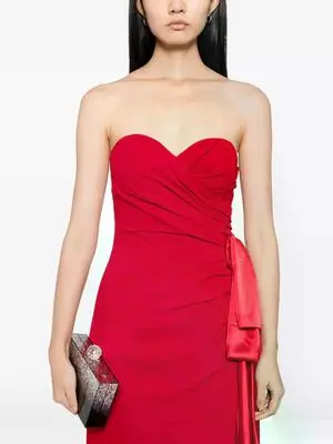 SAIID KOBEISY Strapless Sweetheart Neck Gown With Side Slit